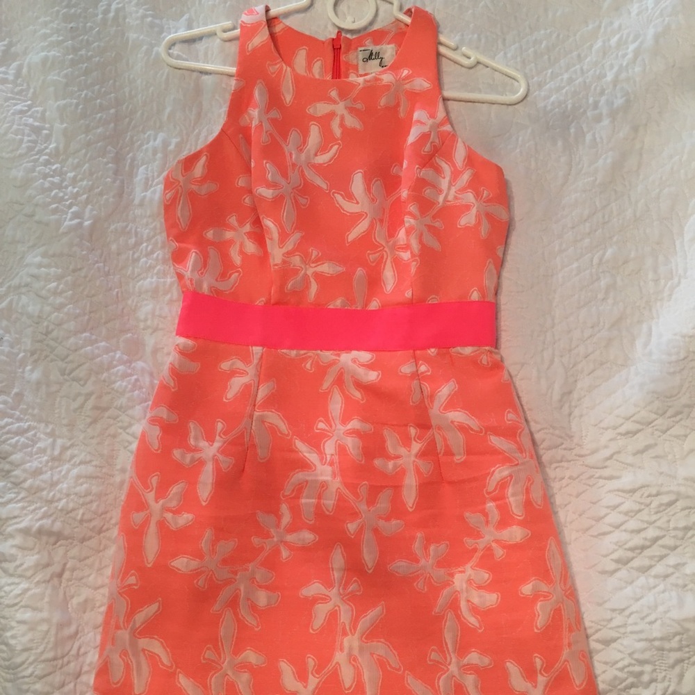 Milly Fluorescent Orange Coral Dress - Gem